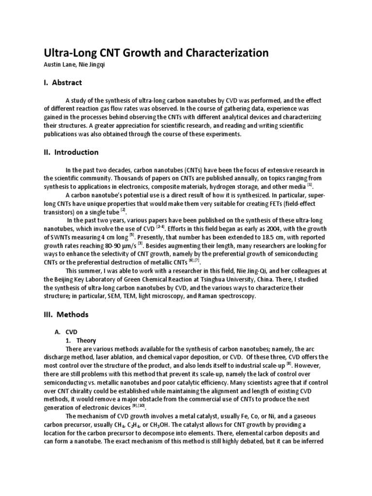 CNT Paper | Download Free PDF | Carbon Nanotube | Scanning Electron ...