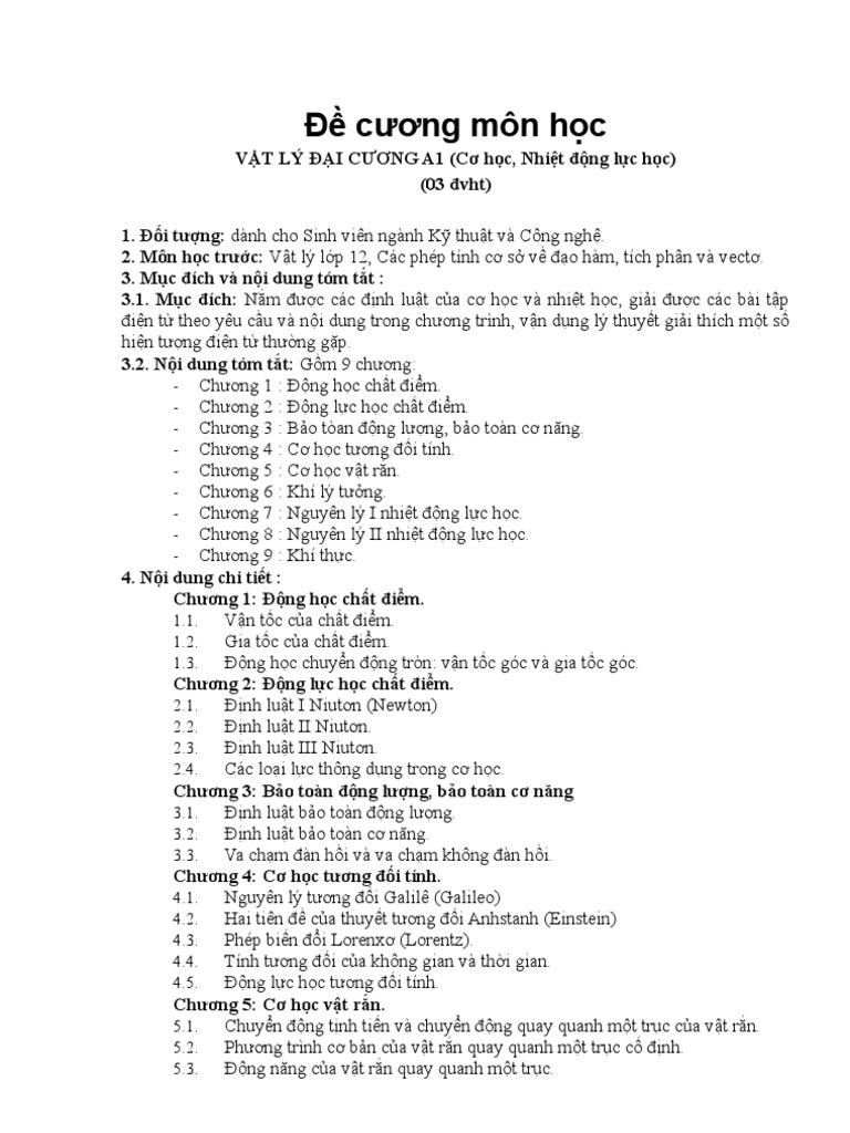 Vat Ly Dai Cuong A1 | PDF