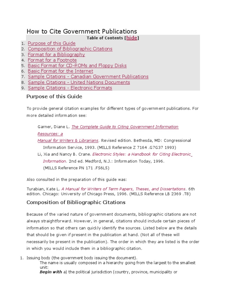 How To Cite Government Publications | PDF | Citation | United Nations