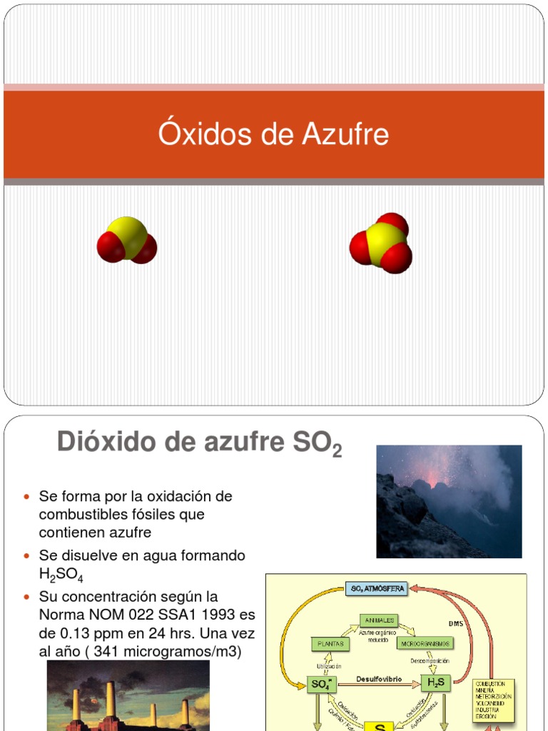 Óxidos de Azufre | PDF | Dióxido de azufre | Azufre