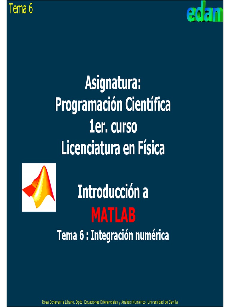 Integracion Numerica Con Matlab | PDF | Integral | Análisis numérico