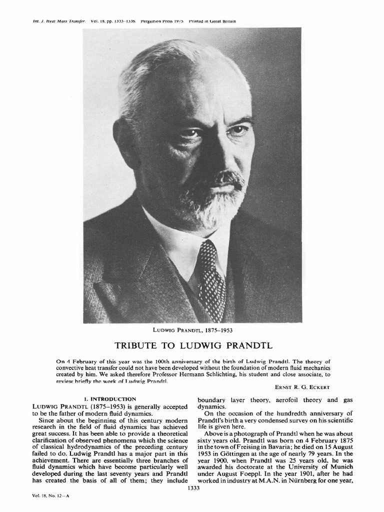 ludwig prandtl | Boundary Layer | Reynolds Number