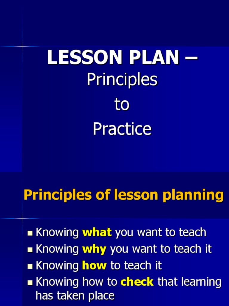 Principles of Effective Lesson Planning | PDF | Lecture | Lesson Plan