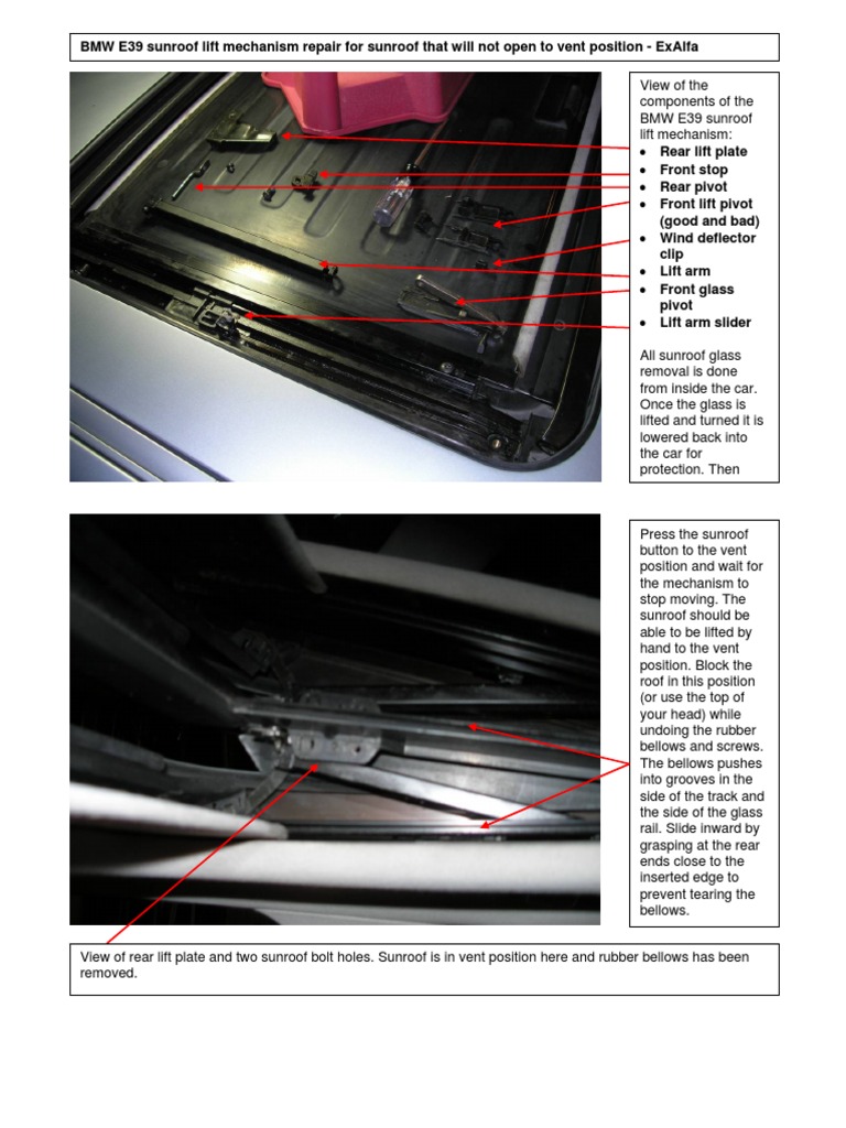Sunroof Repair Comp | PDF | Screw | Mechanical Engineering