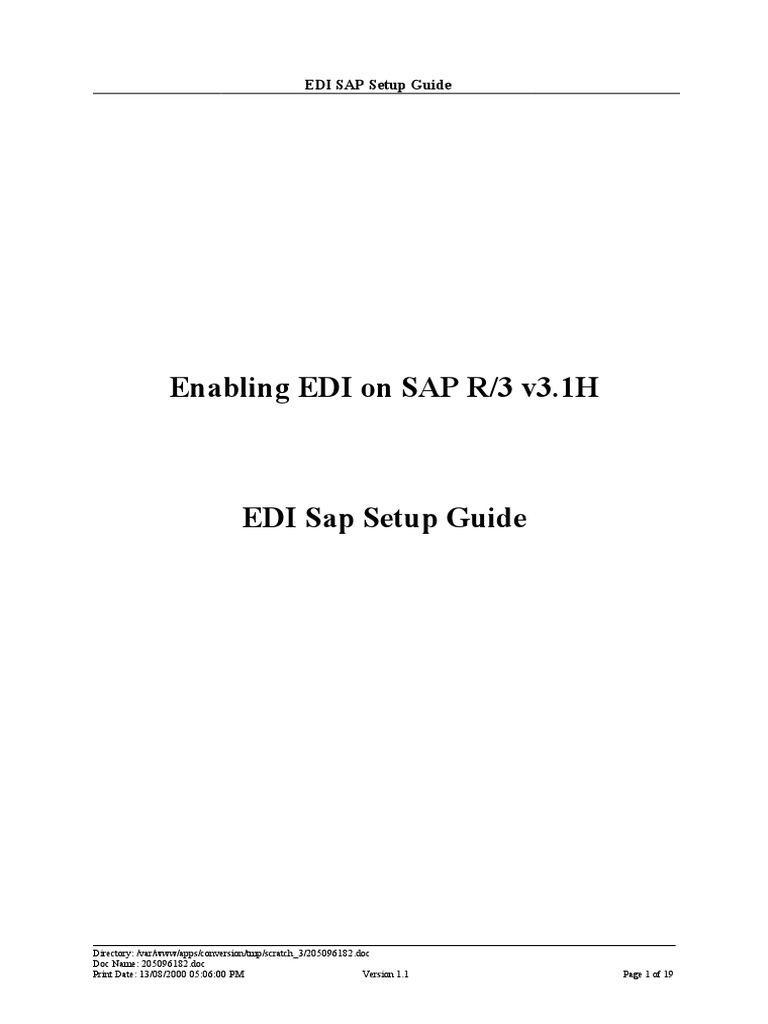Edi Sap Setup Guide | Download Free PDF | Electronic Data Interchange ...