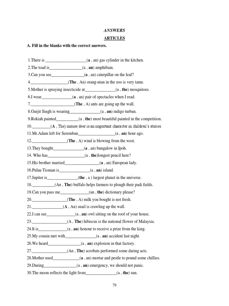 Module 5-Grammar Exercises Answers | Download Free PDF | Nature