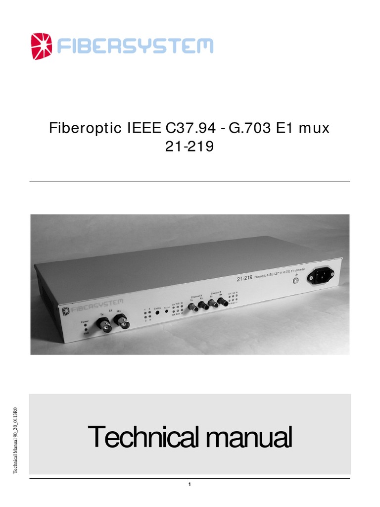 Fiber Optic Ieee c37.94 g.703 E1 Multiplexer Pdf2 133 | PDF | Optical Fiber | Electronics