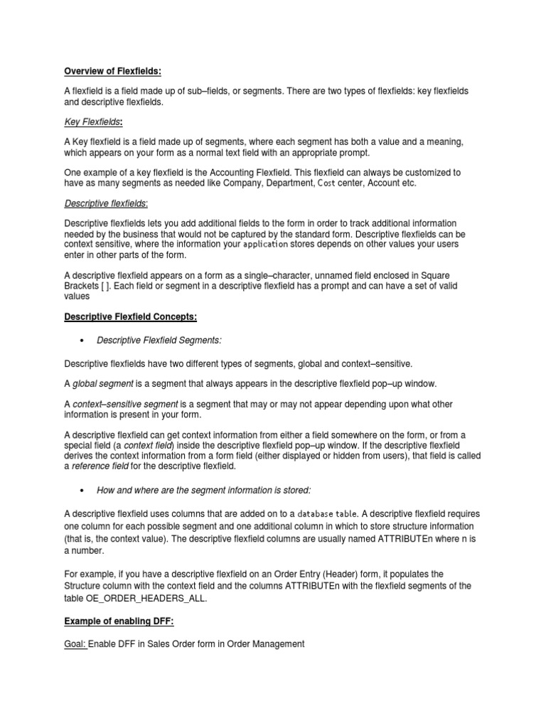 Overview of Flexfields Types | PDF | Information Technology Management | Areas Of Computer Science