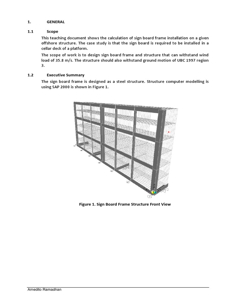 Offshore Sign Board Frame Design | PDF | Screw | Beam (Structure)