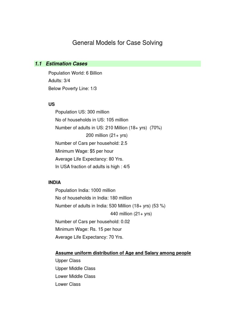 Case Solving Models | PDF | Strategic Management | Value Chain