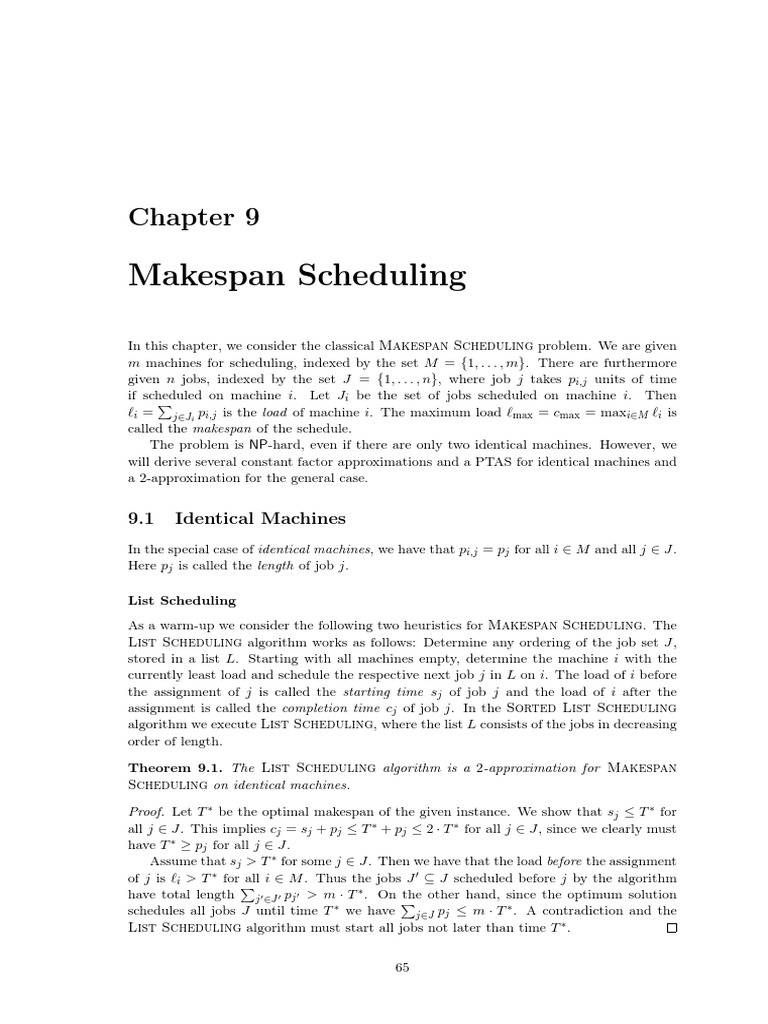 Makespan Scheduling Pdf Time Complexity Algorithms And Data