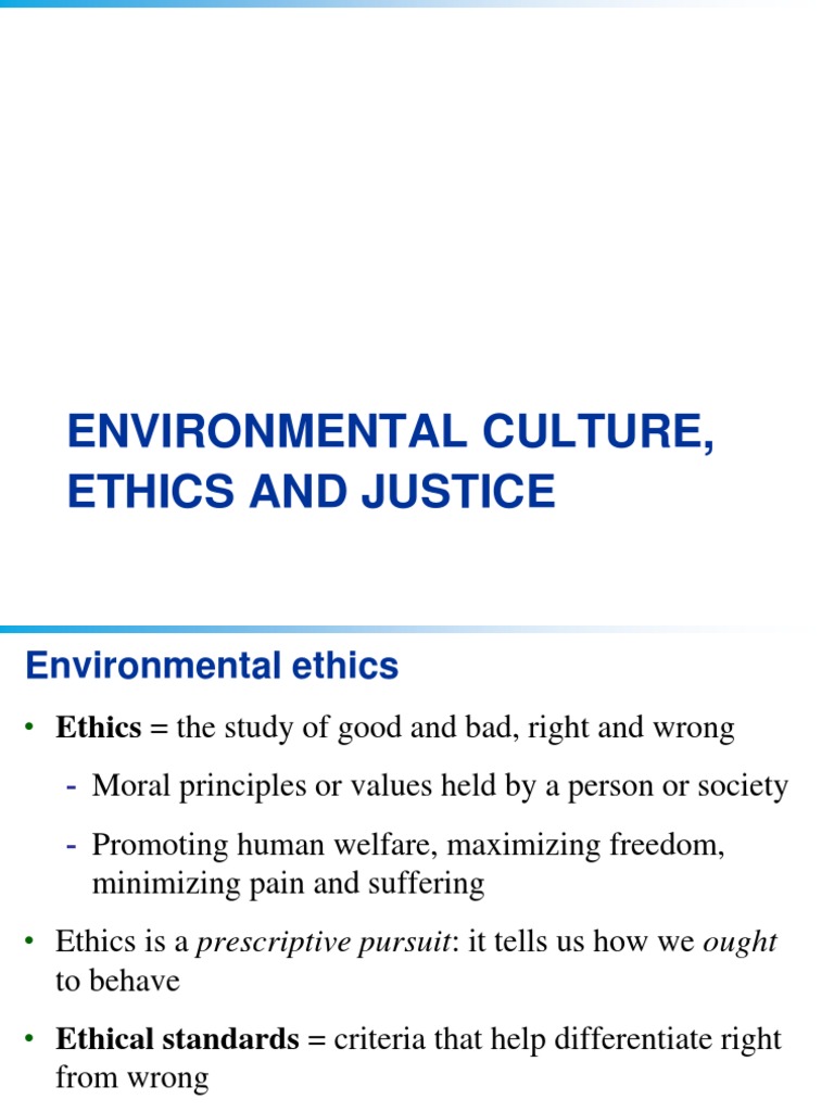 Environmental Ethics | PDF | Value (Ethics) | World View