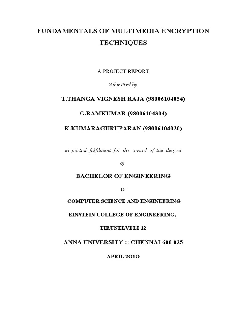 Multimedia Encryption Techniques Overview | PDF | Multimedia | Digital ...