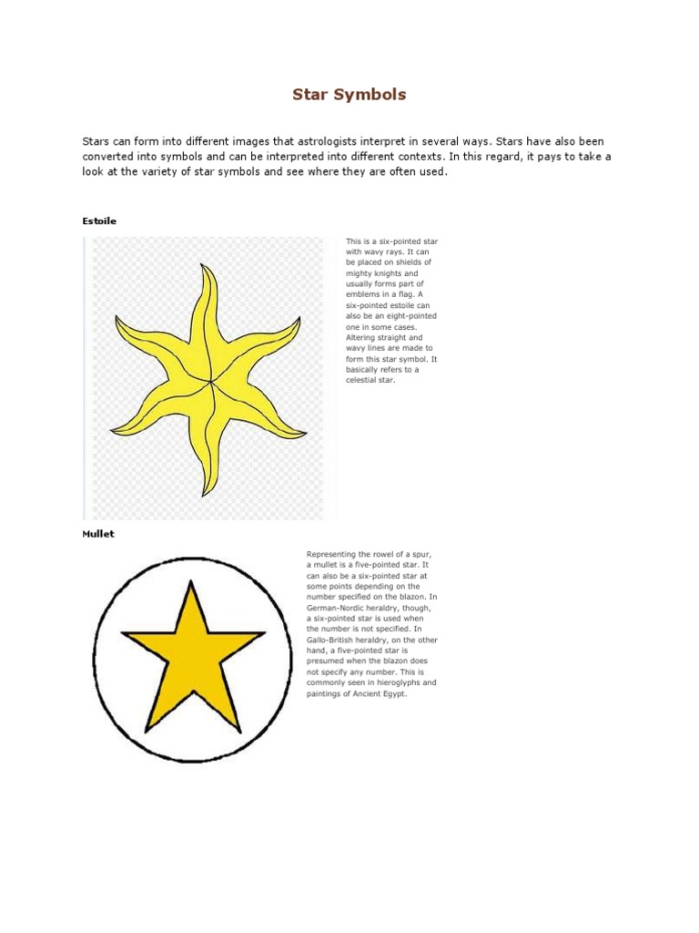 Star Symbols.docx | Heraldry | Symbols
