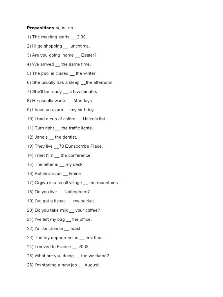 Prepositions | PDF | Language Arts & Discipline | Self-Improvement