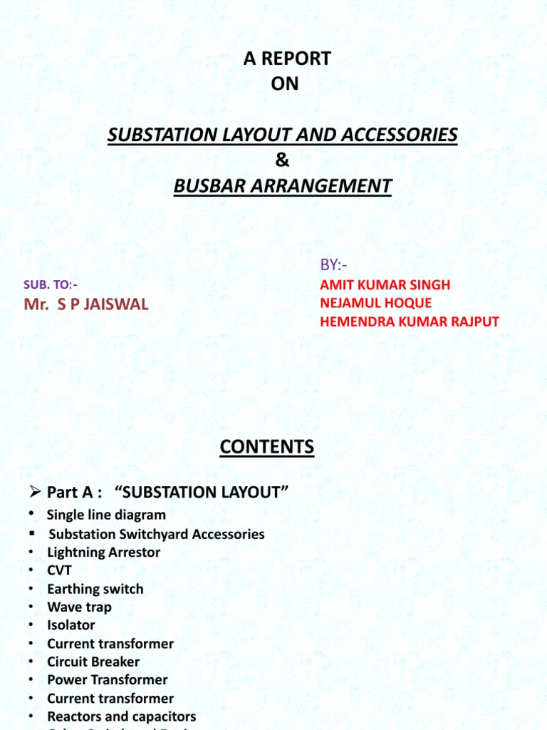 Substation Layout and Busbar Design | PDF