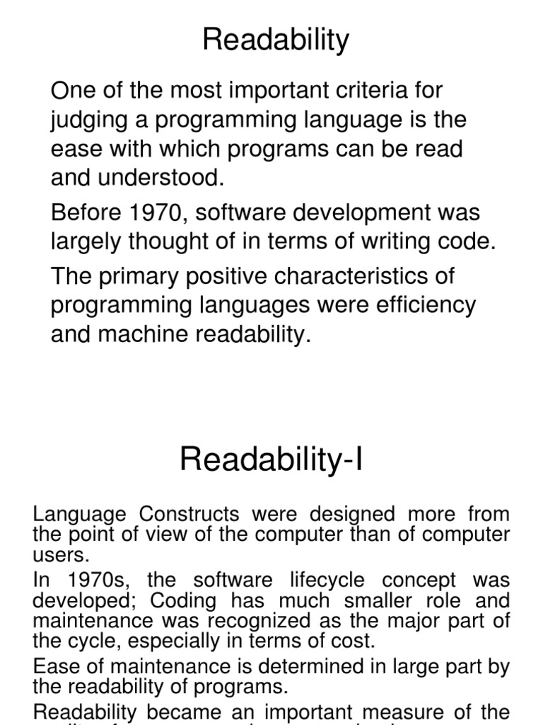 Programming Language Readability | PDF | Programming Language | C ...