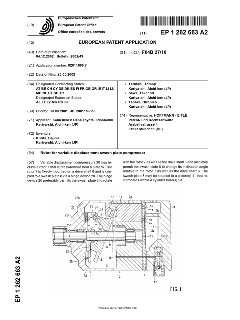 Rotor for Variable Displacement Swash Plate Compressor with Press ...