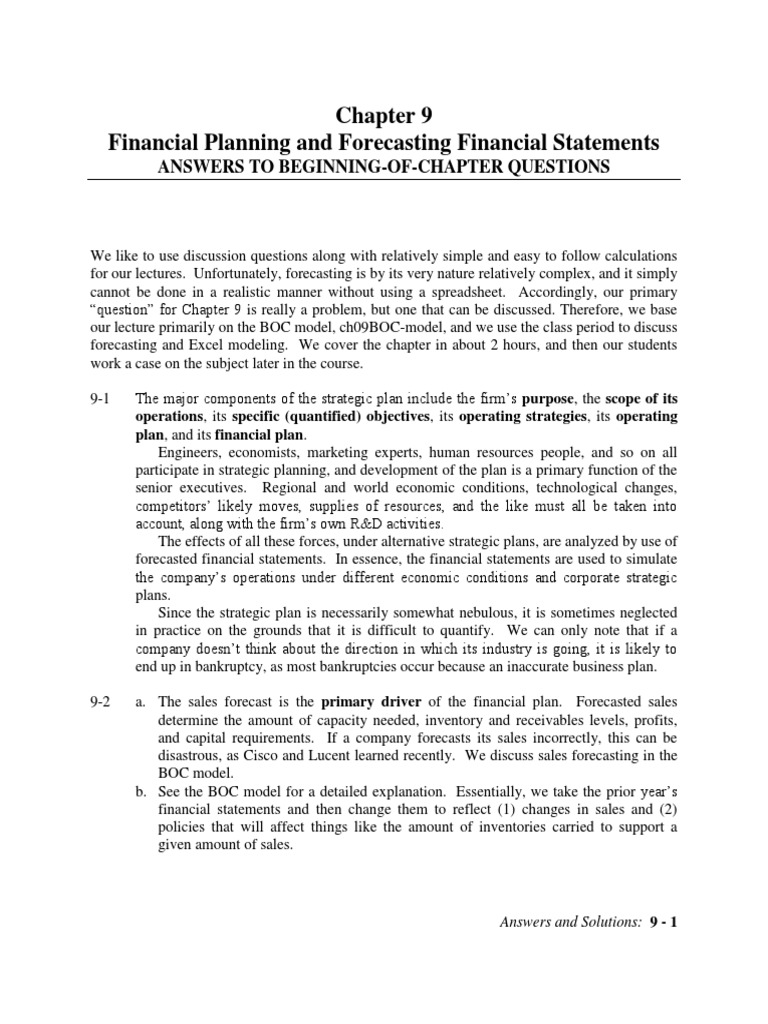 Solutions - chp9 Finance | PDF | Balance Sheet | Retained Earnings
