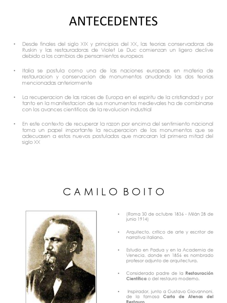 Camilo Boito, Restauracion de La Arqueologia Romana | PDF | John Ruskin ...