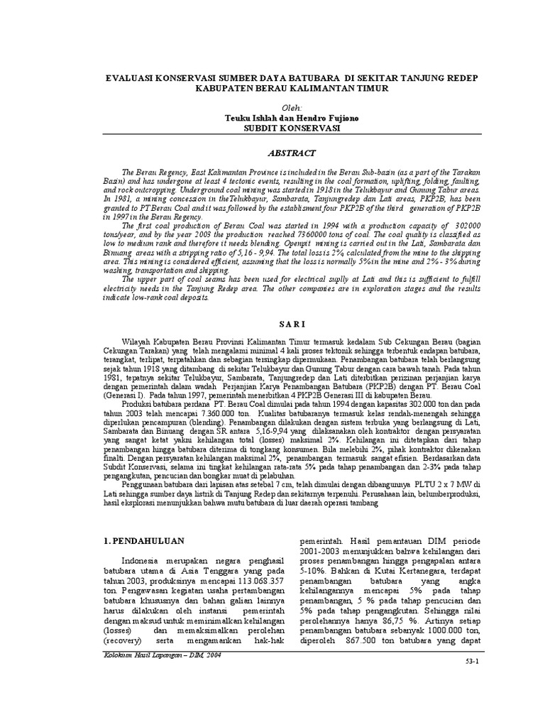 Rumus Blending Batubara A | PDF