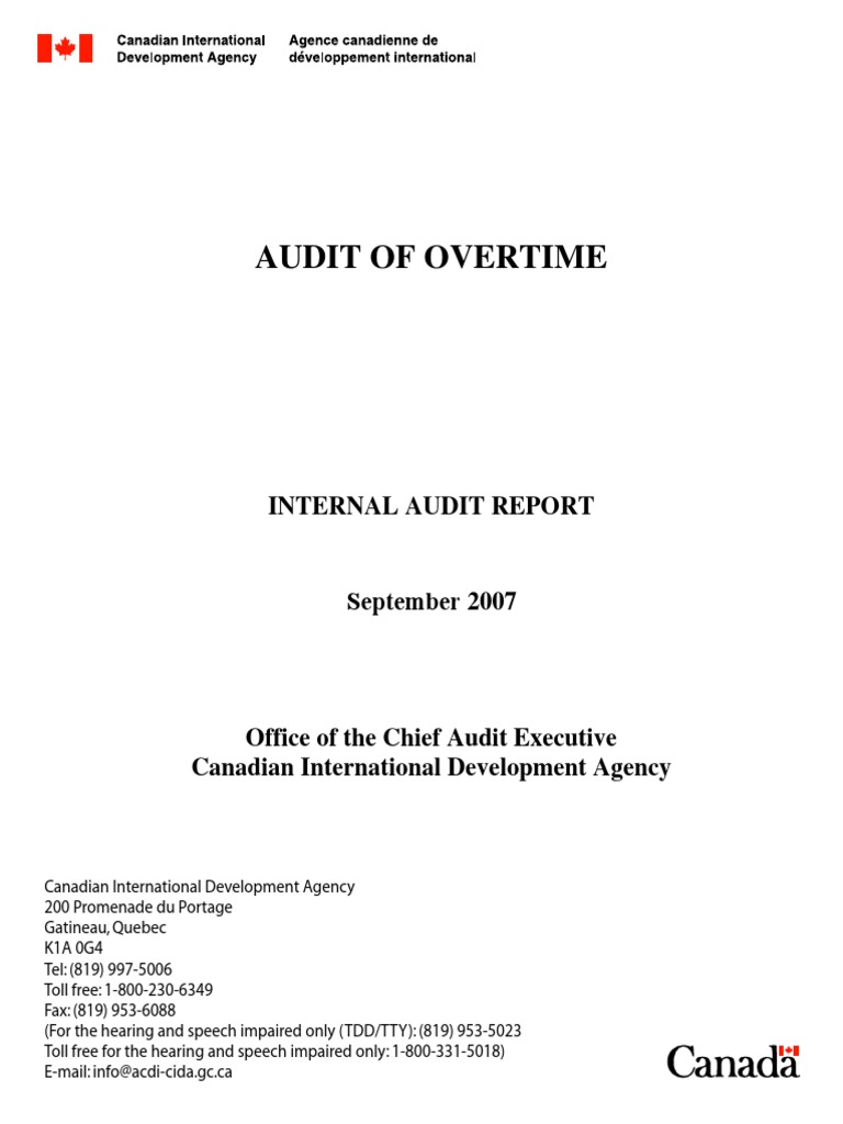 Overtime Audit Report-E | PDF | Overtime | Audit