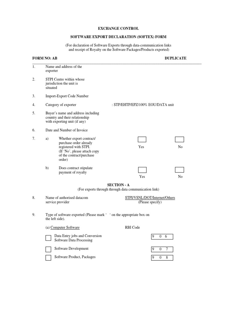 Softex Form | PDF | Royalty Payment | Invoice