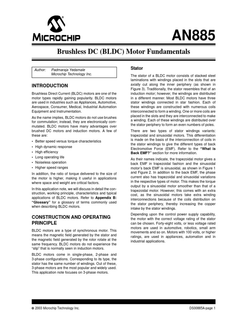Brushless DC (BLDC) Motor Fundamentals | PDF | Electric Motor | Control ...