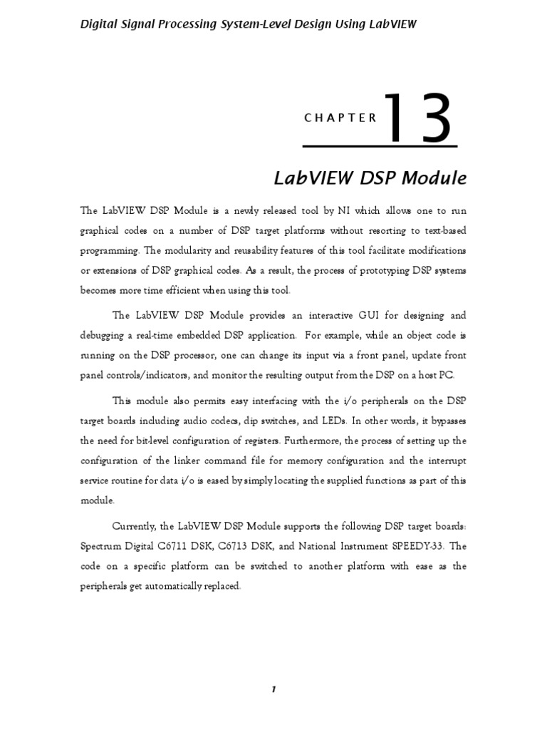 Labview DSP Module: Digital Signal Processing System-Level Design Using ...