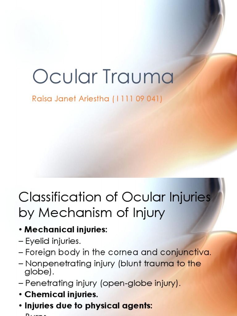 Ocular Trauma | PDF | Human Eye | Major Trauma