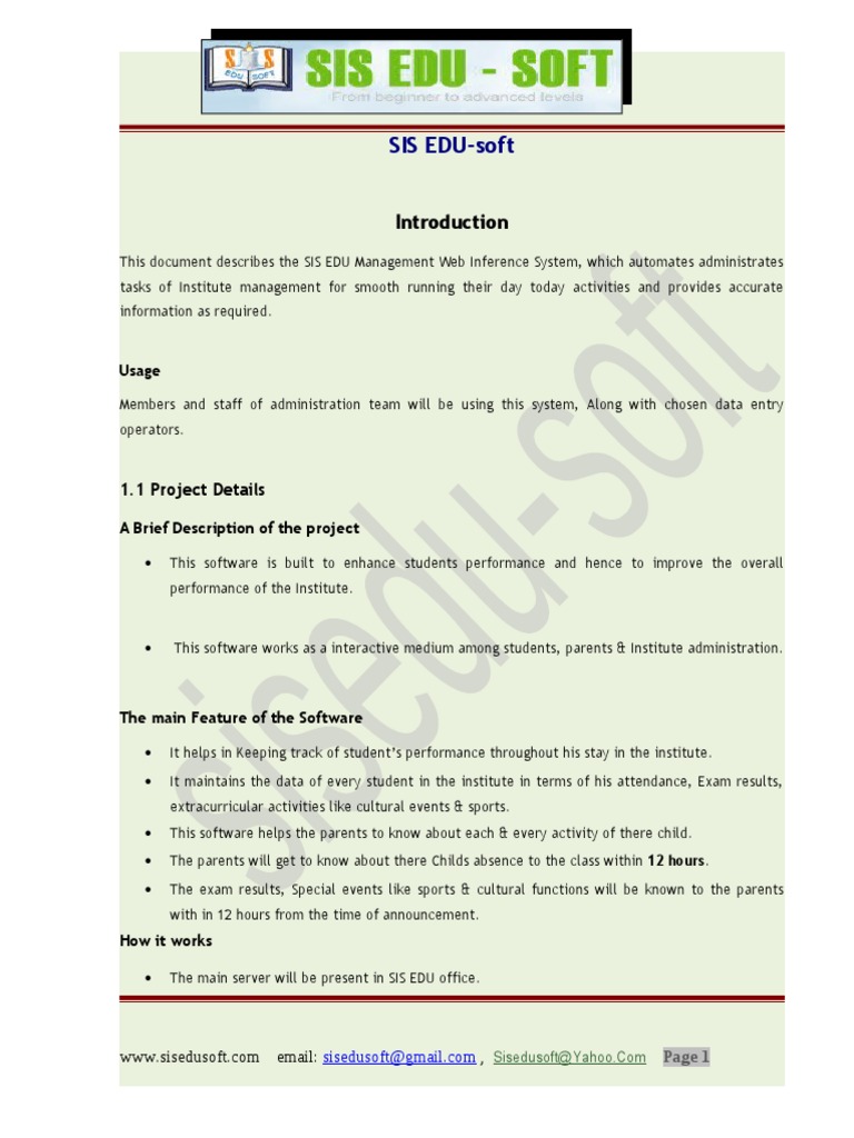 School Management System Design Document | Download Free PDF ...