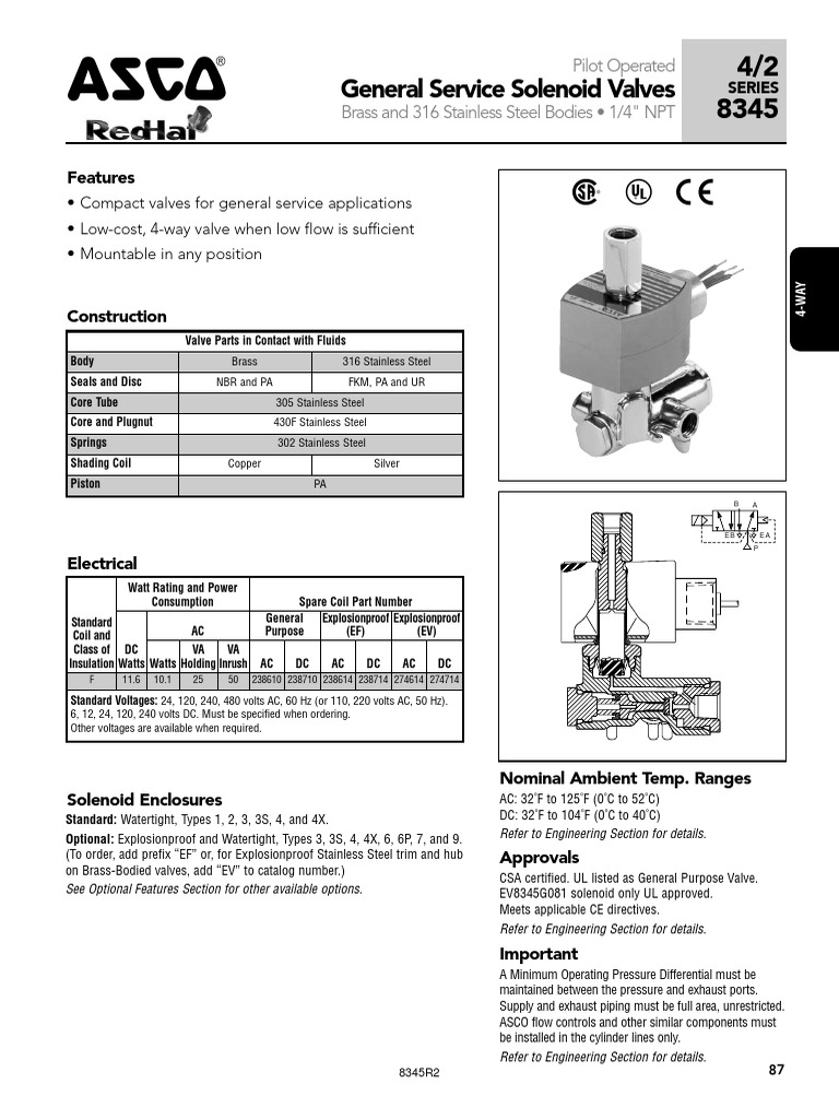 ASCO Valve 8345 Spec R2 | Valve | Gases