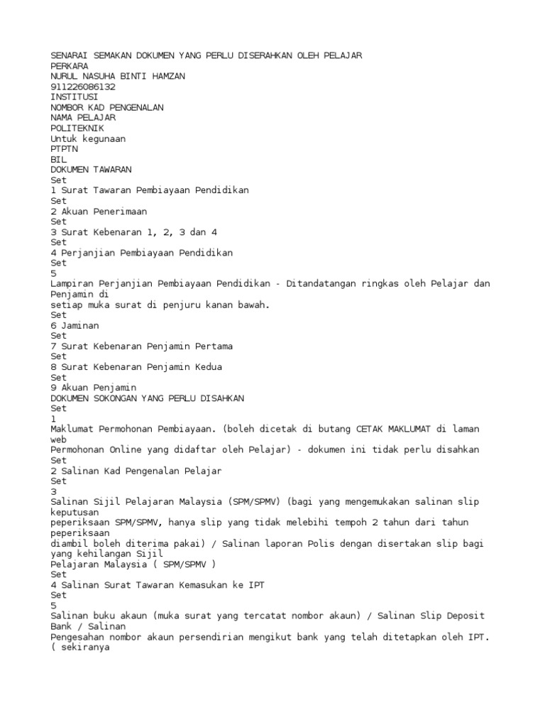 Pendafaran PTPTN | PDF