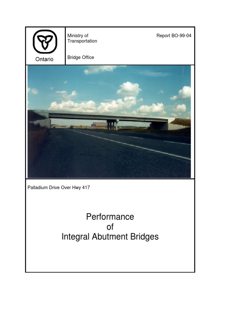CQFW - Performance Integral Abutment Bridges | PDF | Bridge | Road Surface
