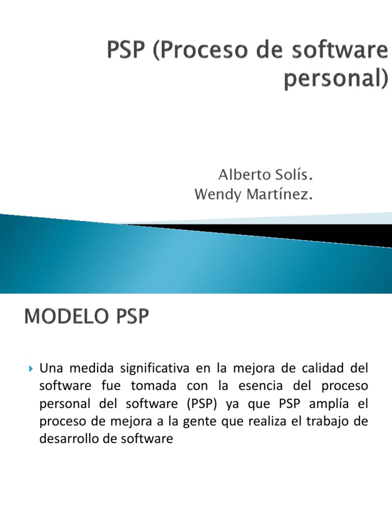 PSP (Proceso de Software Personal) | PDF | Ingeniería de software ...