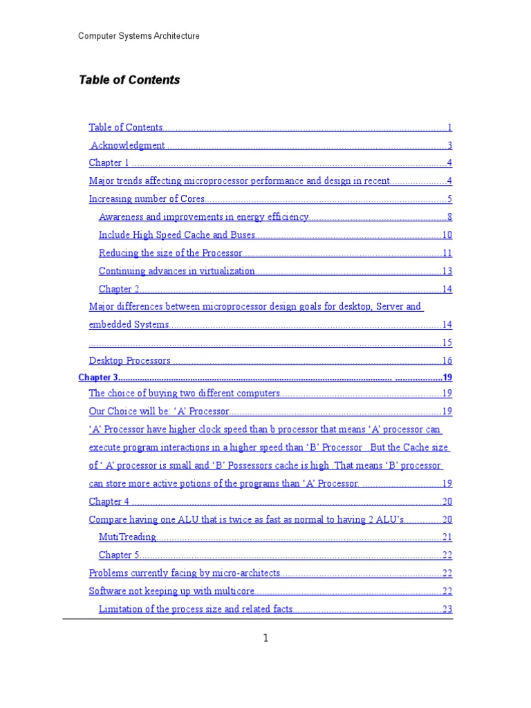 Computer Systems Architecture Pdf Multi Core Processor Central Processing Unit