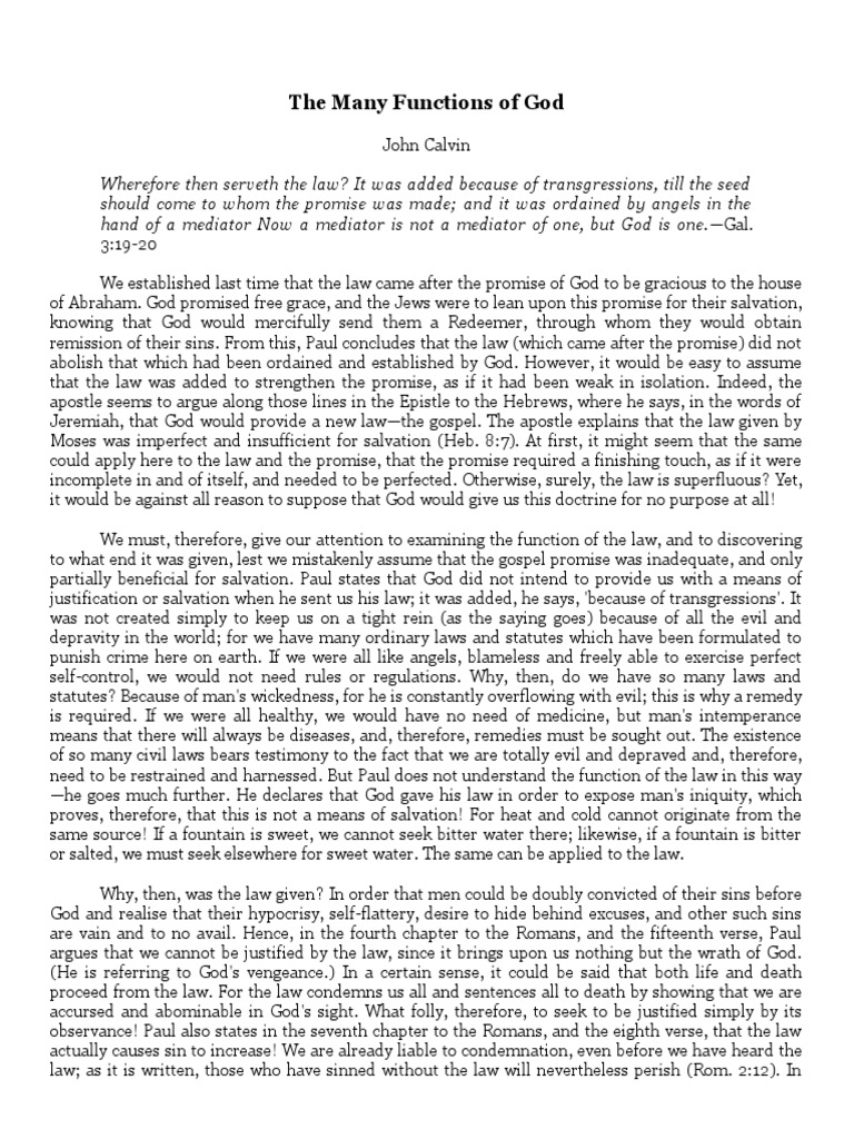 The Many Functions of God | PDF | Sin | Jesus
