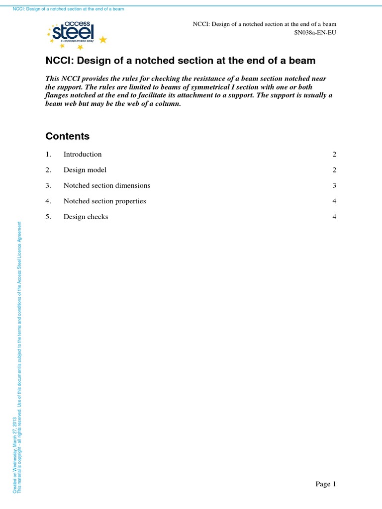 Design of A Notched Section at The End of A Beam | PDF | Beam ...