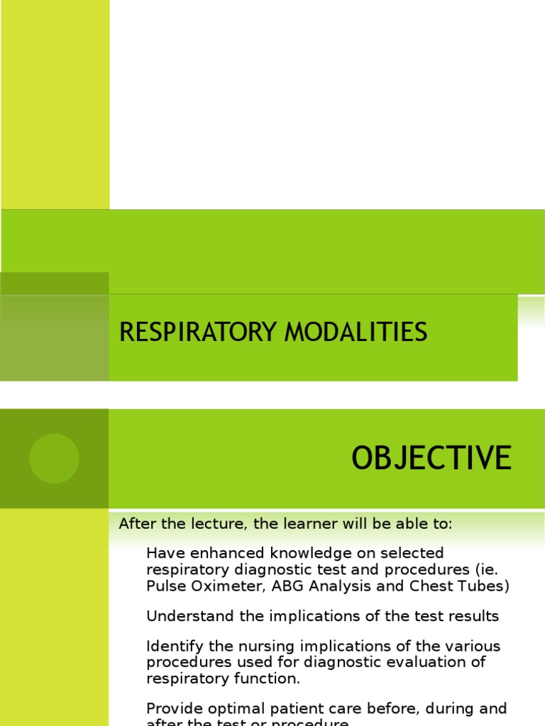 Respiratory Modalities | PDF | Respiratory Tract | Respiratory System