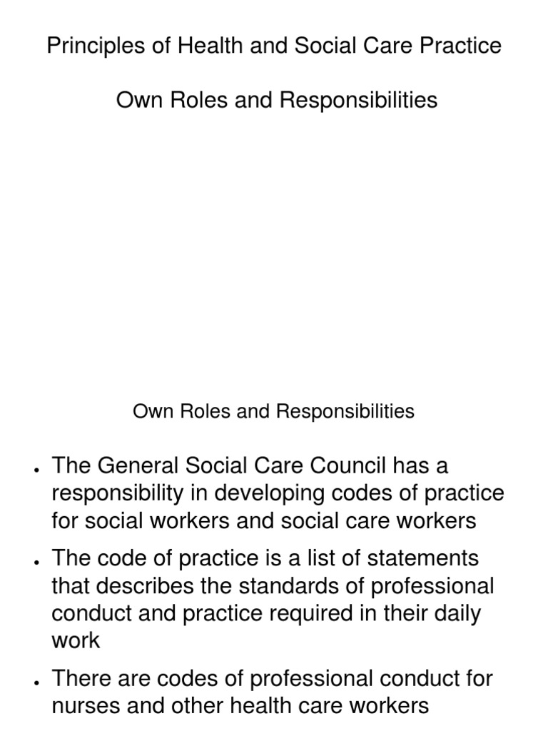 Own Role and Responsibilities | PDF | Caregiver | Nursing