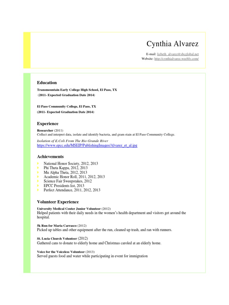 Cynthia Alvarez: Education | PDF