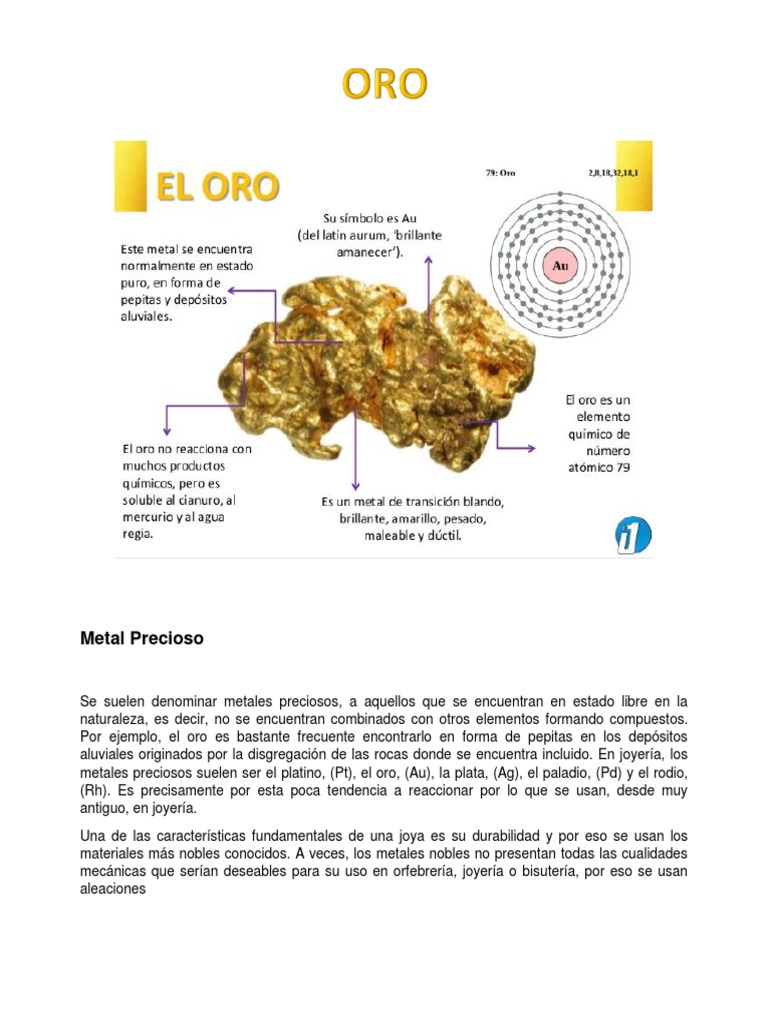 Metal Precioso ORO | Metales preciosos | Oro