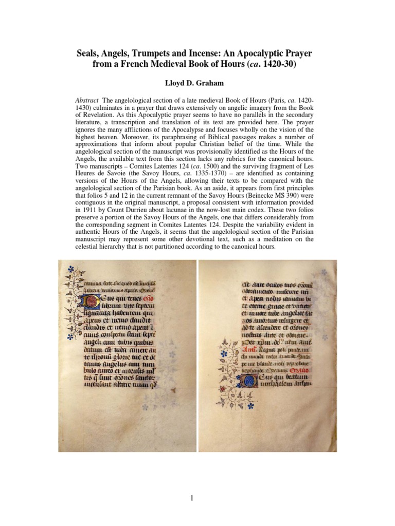 Seals, Angels, Trumpets and Incense: An Apocalyptic Prayer From A ...