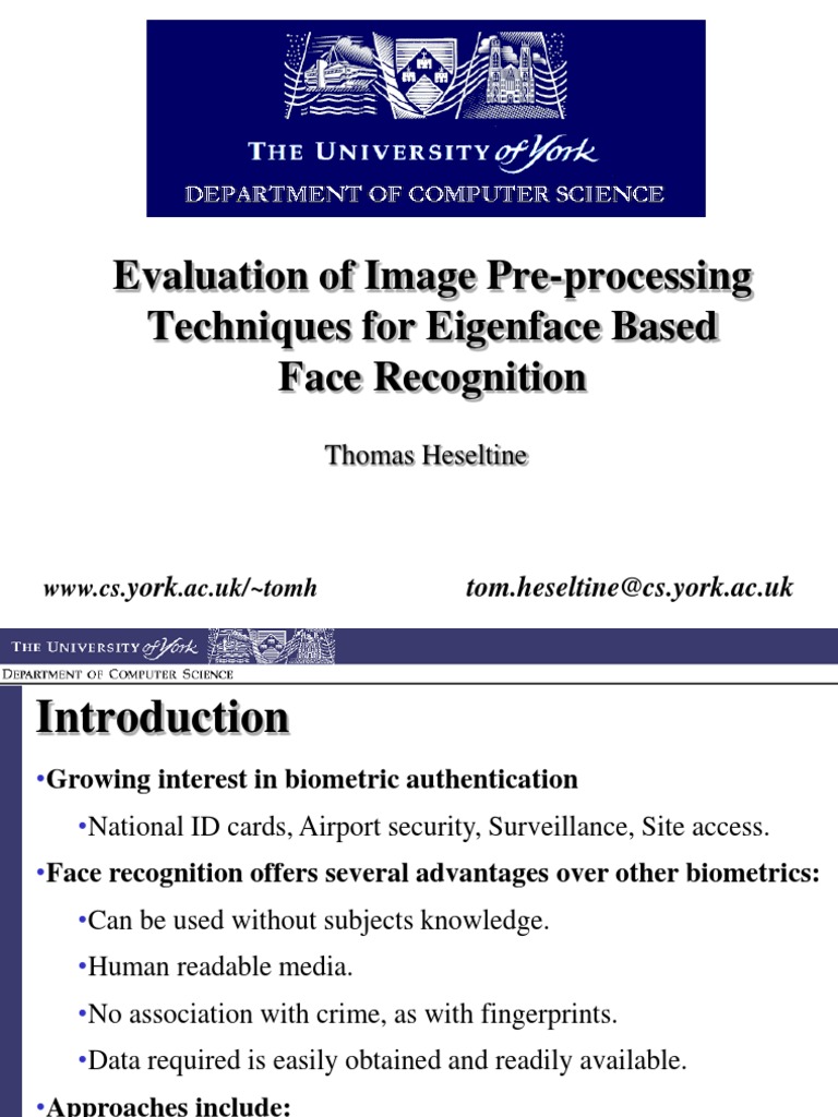 Evaluation of Image Pre-Processing Techniques For Eigenface Based Face Recognition | PDF ...