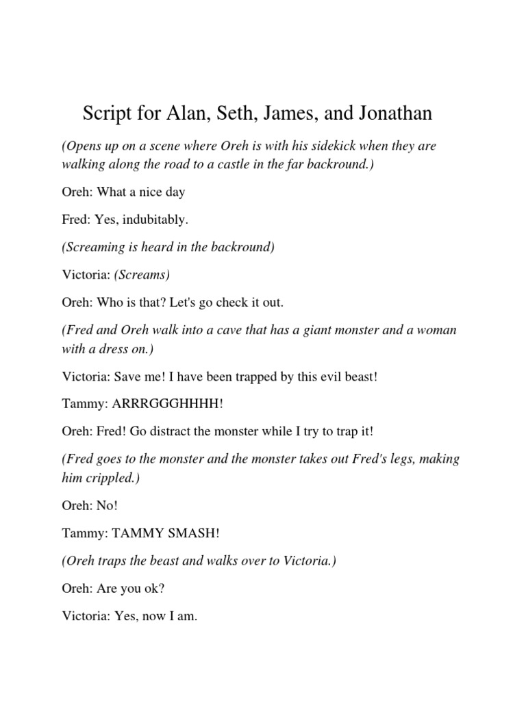 Script For Alan, Seth, James, and Jonathan | PDF | Art