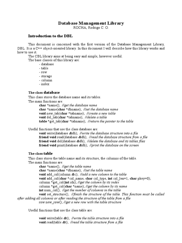 DBL PDF | PDF | Table (Database) | Database Index