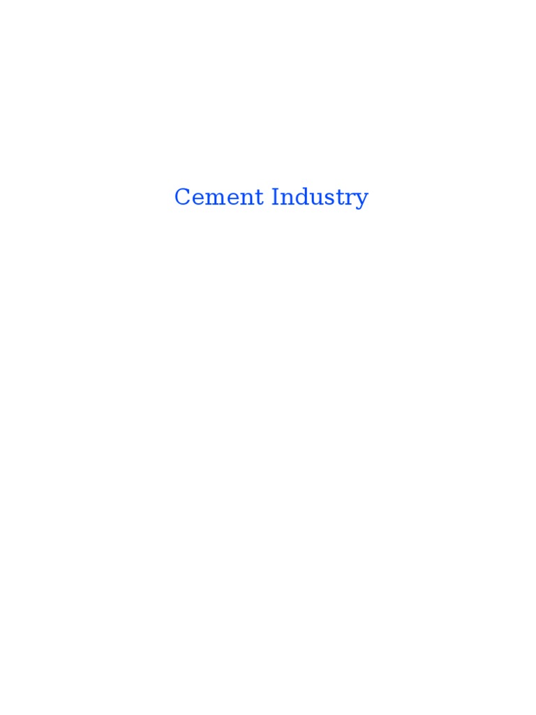 Cement Industry | PDF | Cement | Business