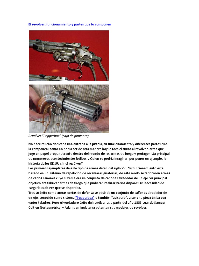 El funcionamiento y las partes del revólver: una descripción detallada ...