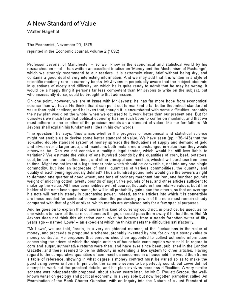 A New Standard of Value | PDF | Currency | Economies