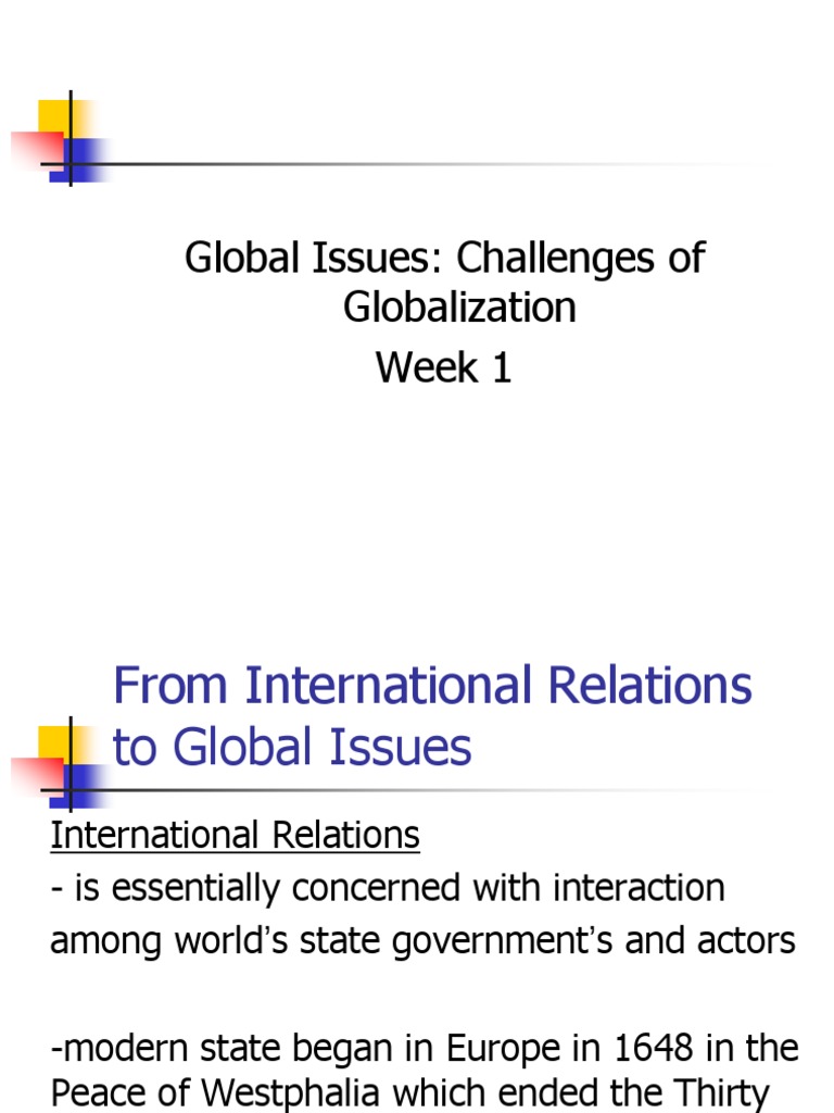 Global Issues: Challenges of Globalization Week 1 | PDF | International ...